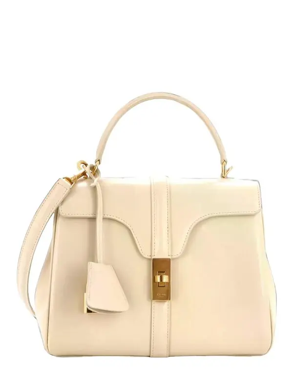 Celine Smooth Calfskin Small Satchel Top Handle Bag - Neutrals