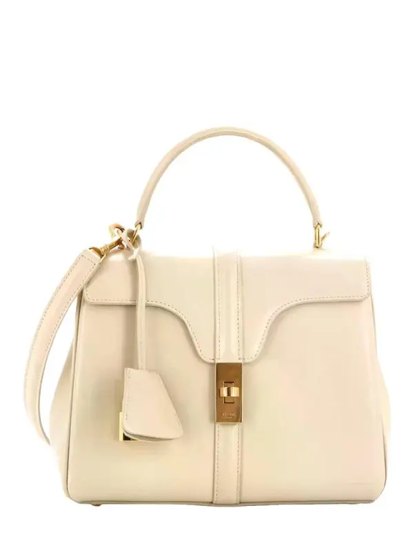 Celine Smooth Calfskin Small Satchel Top Handle Bag - Neutrals