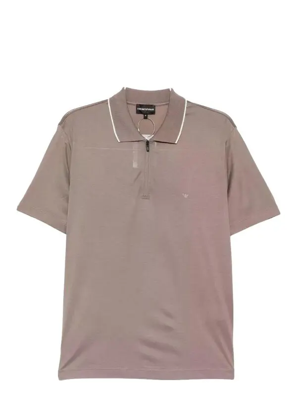 Emporio Armani Logo-patch Polo Shirt - Brown
