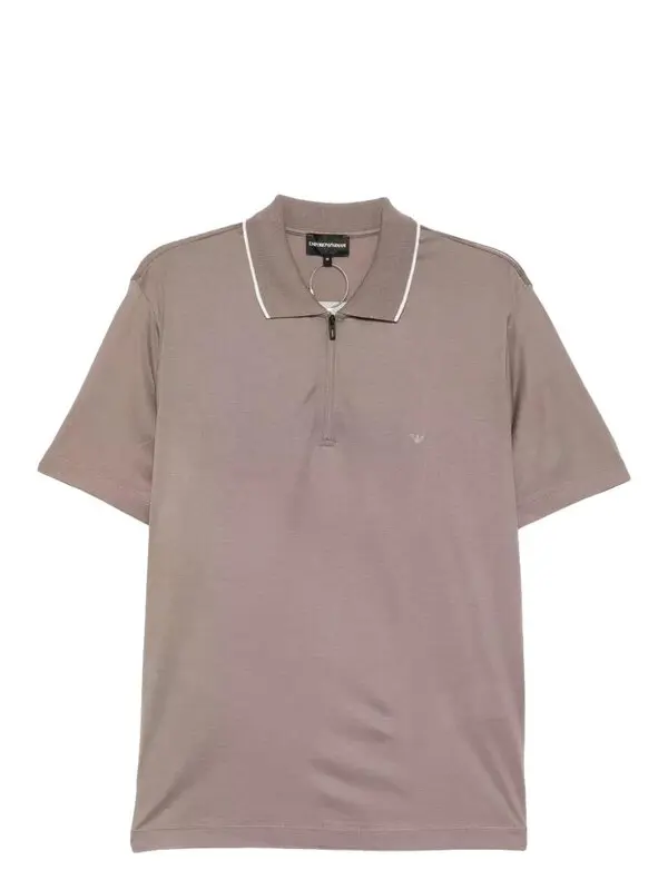 Emporio Armani Logo-patch Polo Shirt - Brown