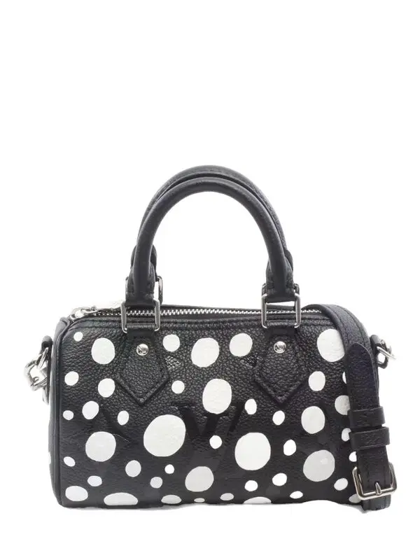 LOUIS VUITTON 2023 Yayoi Kusama Monogram Giant Empreinte Nano Speedy Bandouliere Satchel - Black