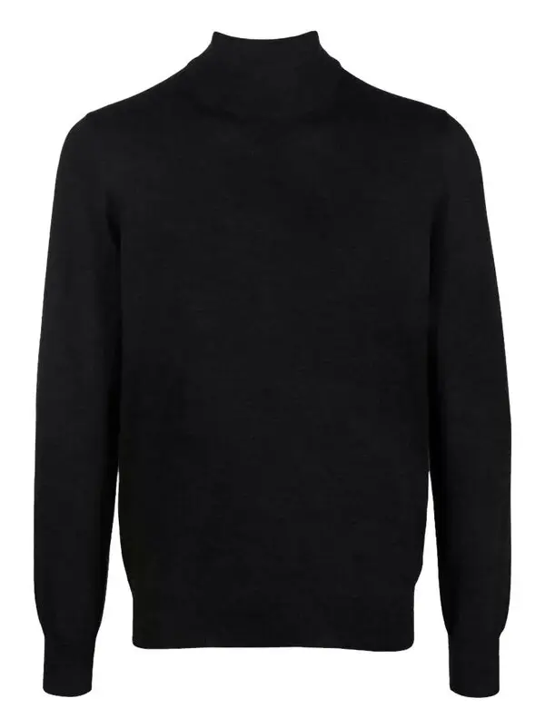 GRAN SASSO High-neck Virgin Wool Sweater - Black