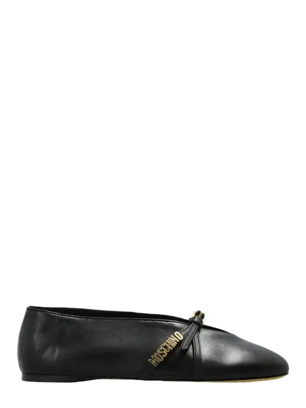Moschino Leather Ballerinas - Black
