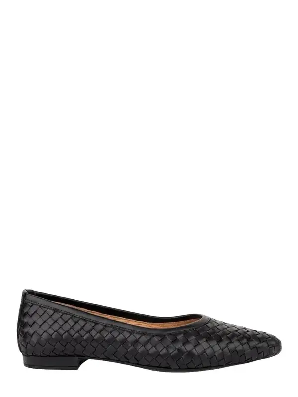 SERGIO MORETTI FIRENZE Woven Almond-toe Ballet Flats - Black