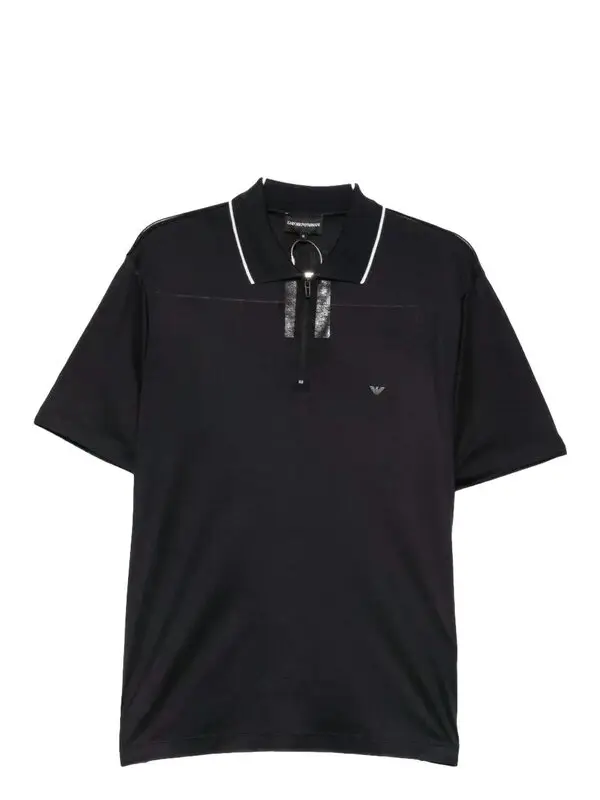 Emporio Armani Logo-patch Polo Shirt - Black