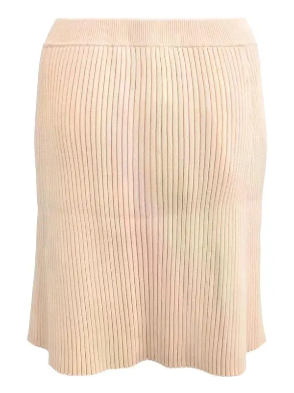 Maje Ribbed-knit Buttoned Skirt - Neutrals