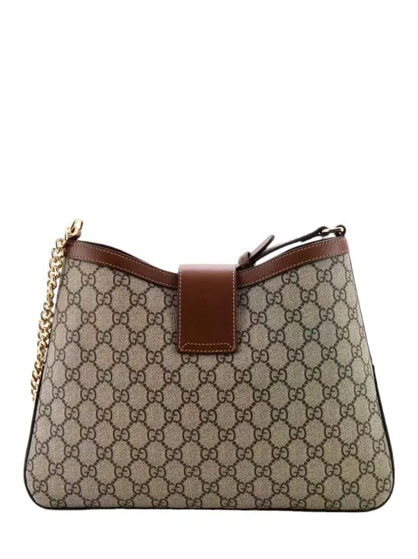 Gucci Padlock Chain Gg Coated Canvas With Leather Medium Shoulder Bag - Brown