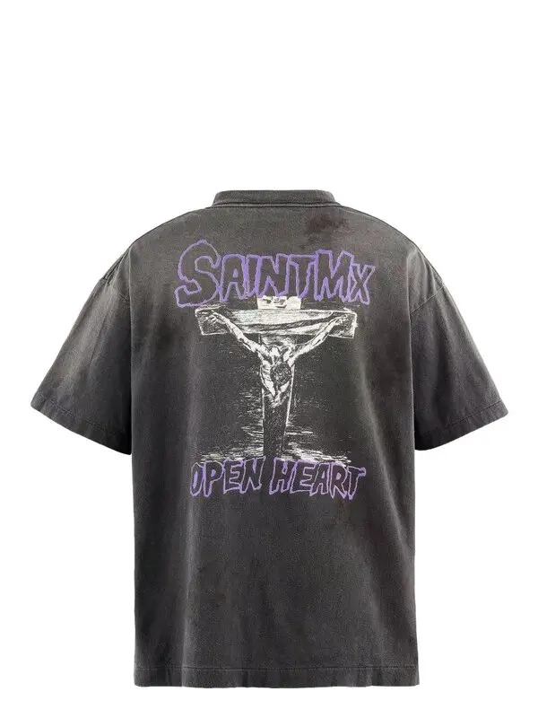 SAINT MXXXXXX Love Sick Graphic-print T-shirt - Grey