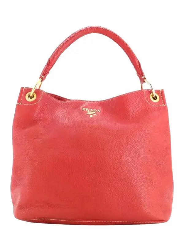 Prada Vitello Daino Large Hobo Bag - Red