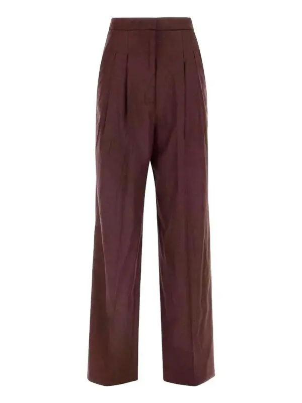 PT TORINO Grace Pleated Wide-leg Trousers - Red