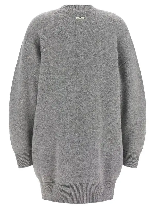 Elisabetta Franchi Chain-embellished Wool Mini Dress - Grey