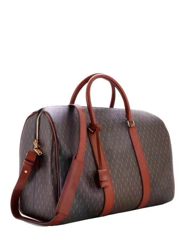 Saint Laurent Le Monogramme Coated Canvas And Leather Duffle Bag - Brown