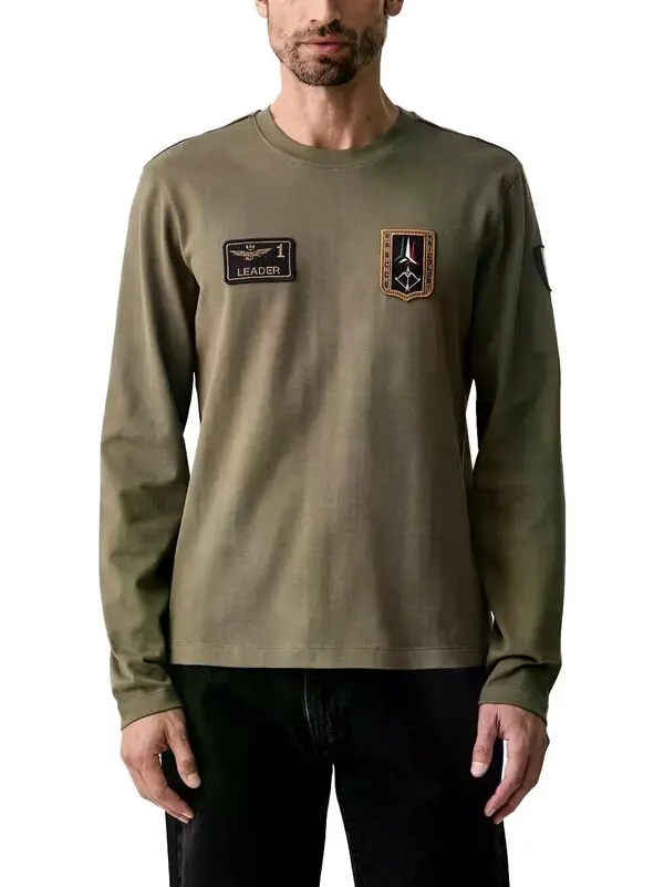 AERONAUTICA MILITARE Patch-detail Long-sleeve T-shirt - Green