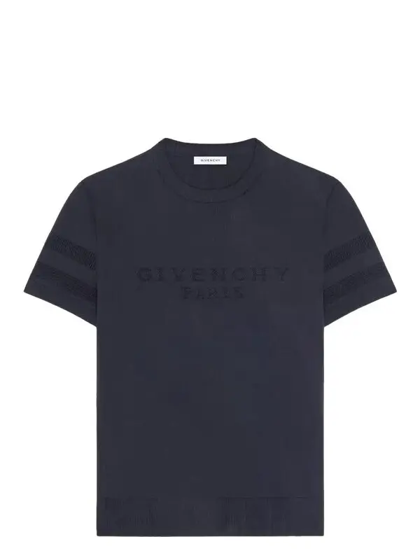 Givenchy Cotton-knit Paris-jacquard T-shirt - Black