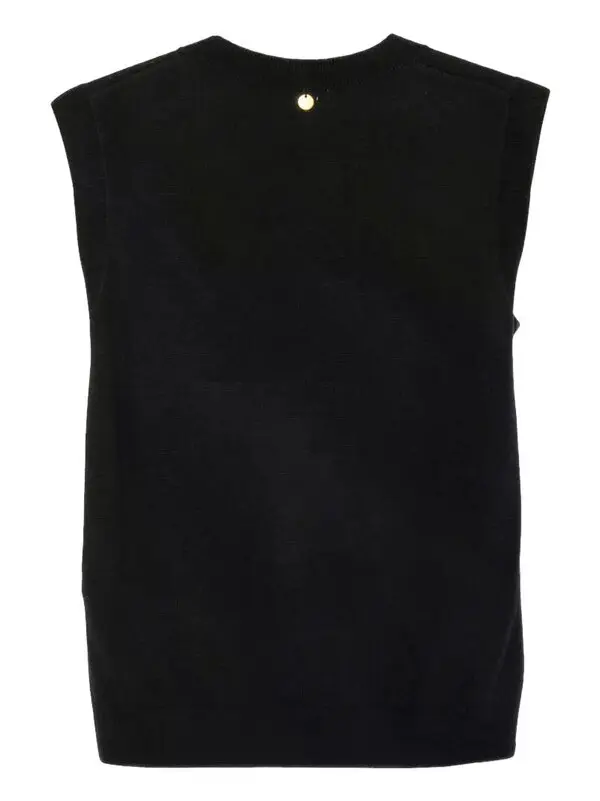Liu Jo Argyle Pattern Sleeveless Top - Black