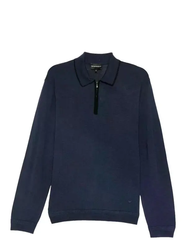 Emporio Armani Logo-patch Polo Shirt - Blue
