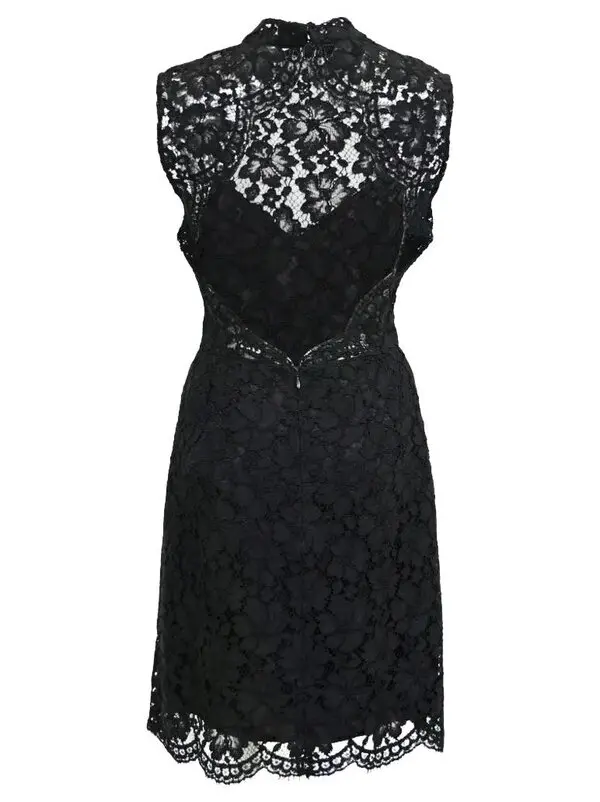 Sandro Lace Pattern Sleeveless Dress - Black