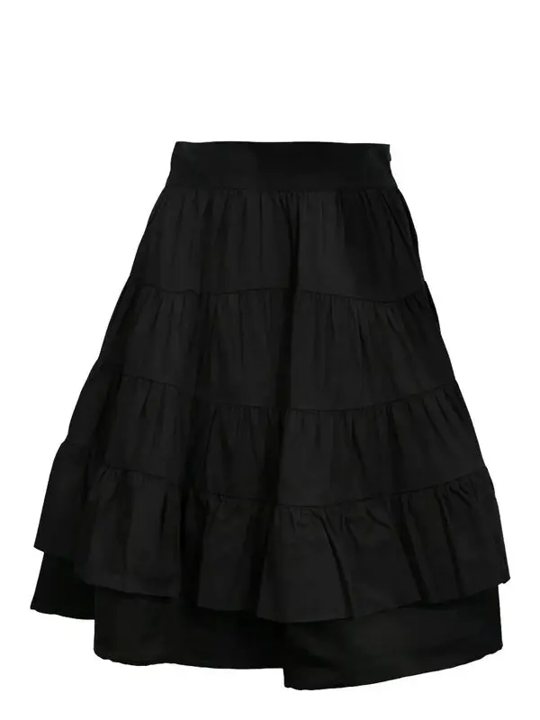 Sandro Tiered Ruffled Skirt - Black