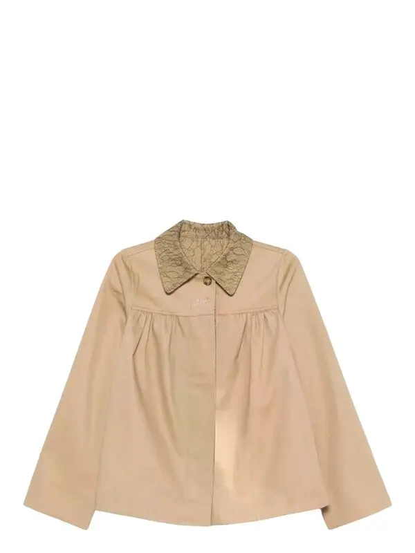 DAMSON MADDER Mini Mercedes Reversible Lace-collar Jacket - Neutrals