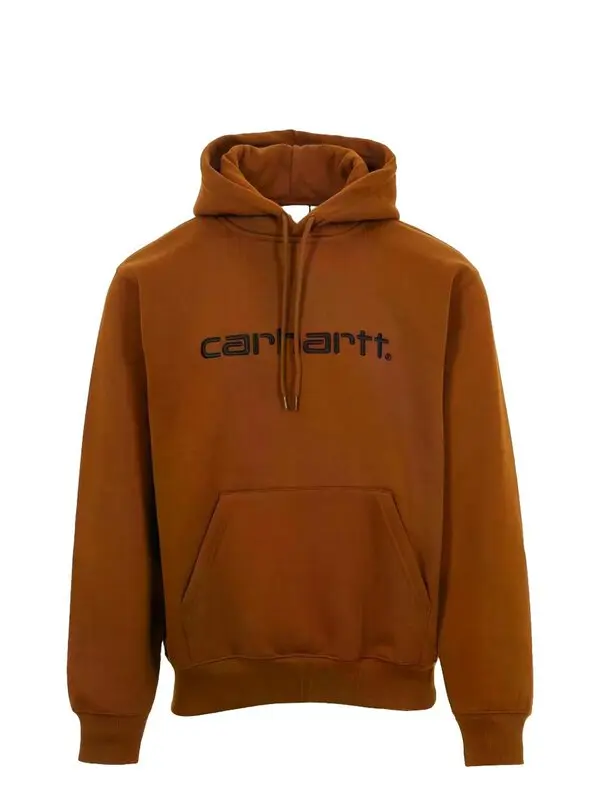 Carhartt Work In Progress Script Logo Hooded Sweatshirt - Brown