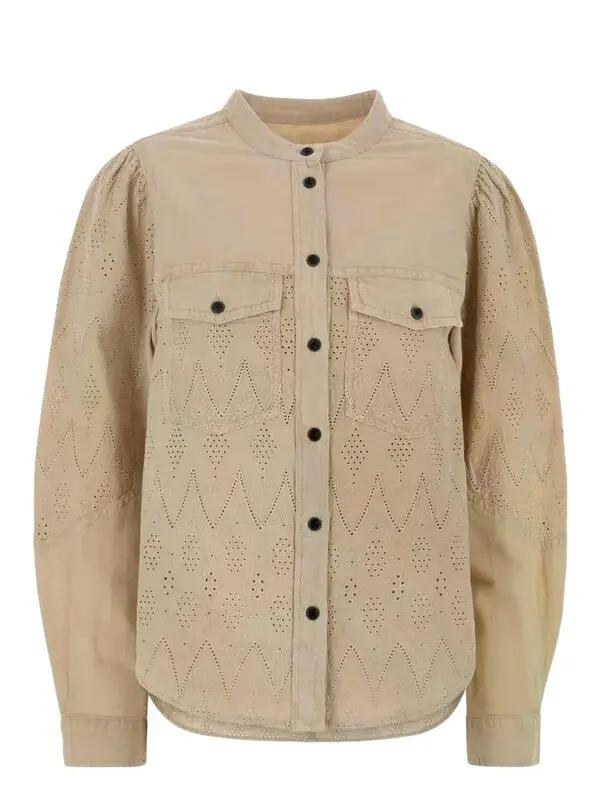 Isabel Marant Étoile Kaina Embroidered Washed-cotton Shirt - Neutrals