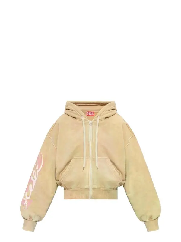 DIESEL® Logo-print Zip-up Hoodie - Neutrals
