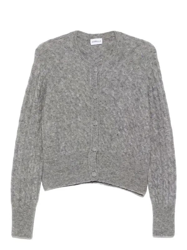 Marella Cable-knit Cardigan - Grey