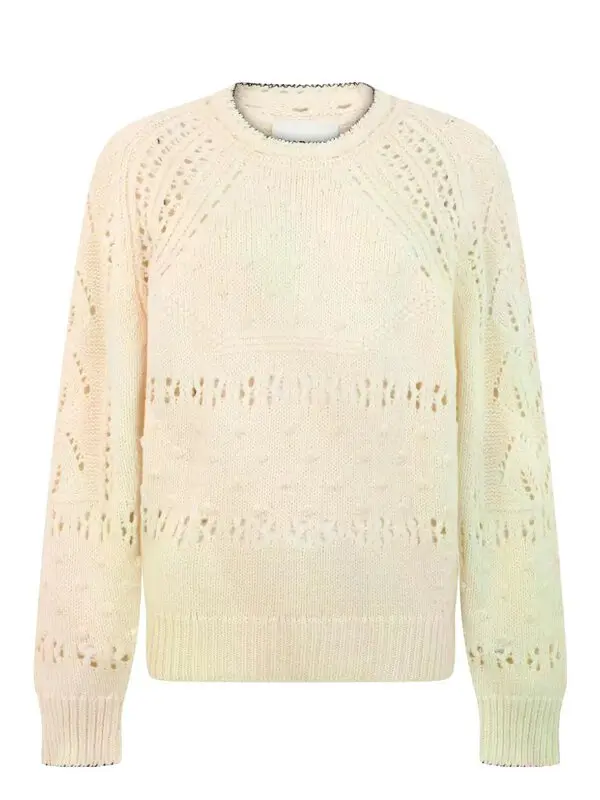 MARANT ETOILE Pointelle-knit Bobble-detail Sweater - Neutrals