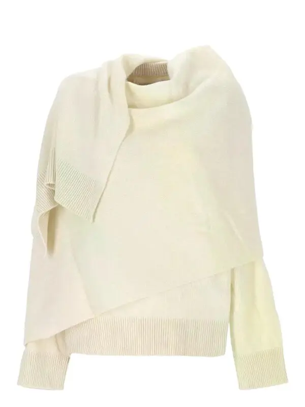 ARMARIUM Draped-detail Knitted Sweater - Neutrals
