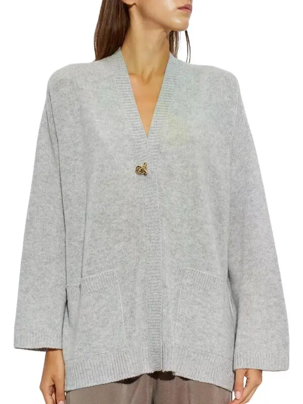 Fabiana Filippi Cashmere V-neck Cardigan - Grey