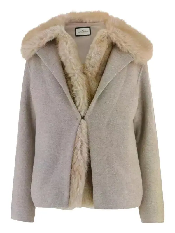 Bruno Manetti Fur-trim Long-sleeve Jacket - Grey