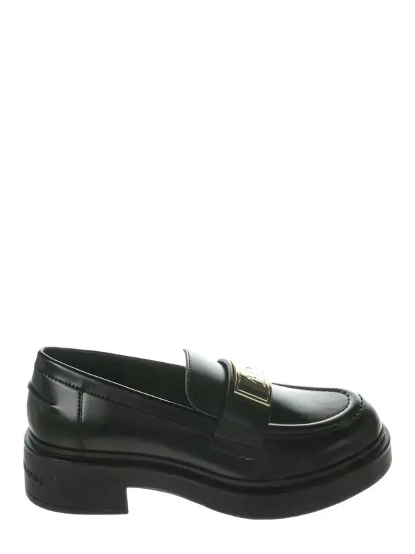 Armani Exchange Logo-plaque Chunky-sole Loafers - Black
