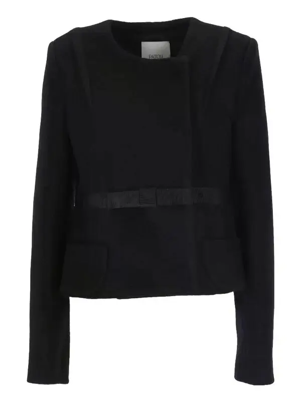 PATOU Bow-detail Virgin Wool Jacket - Black