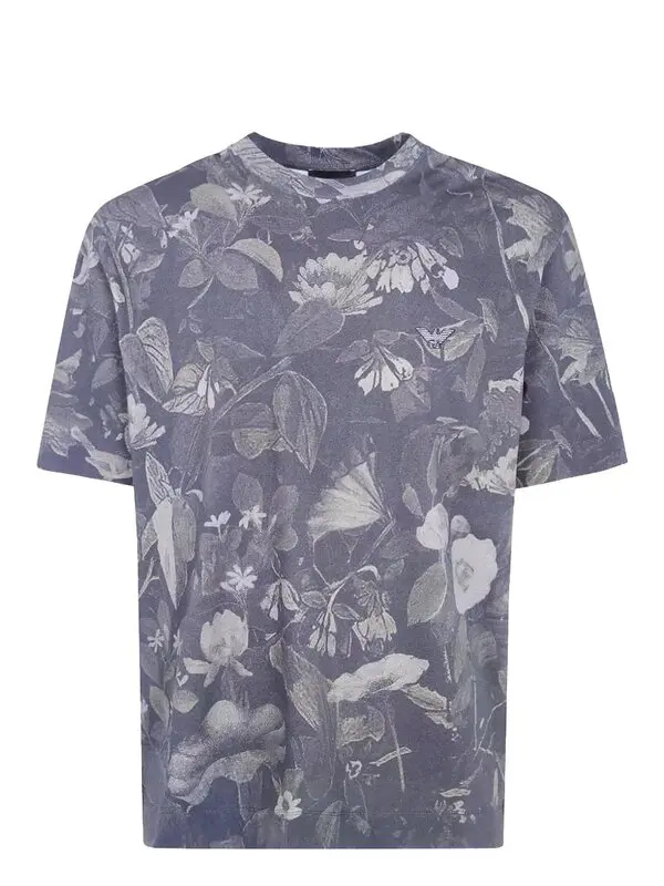 Emporio Armani Floral-print T-shirt - Blue