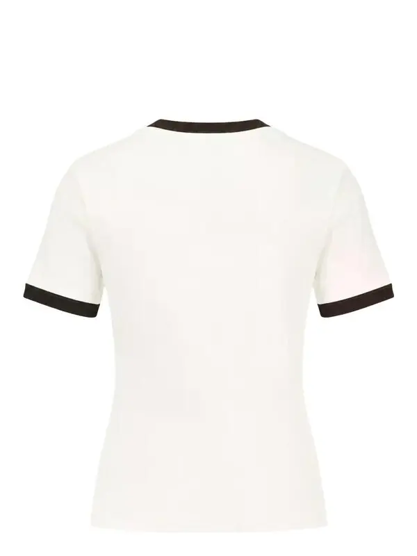 SAMSOE SAMSOE Sabond Ss 15318 Logo-print Ringer T-shirt - Neutrals