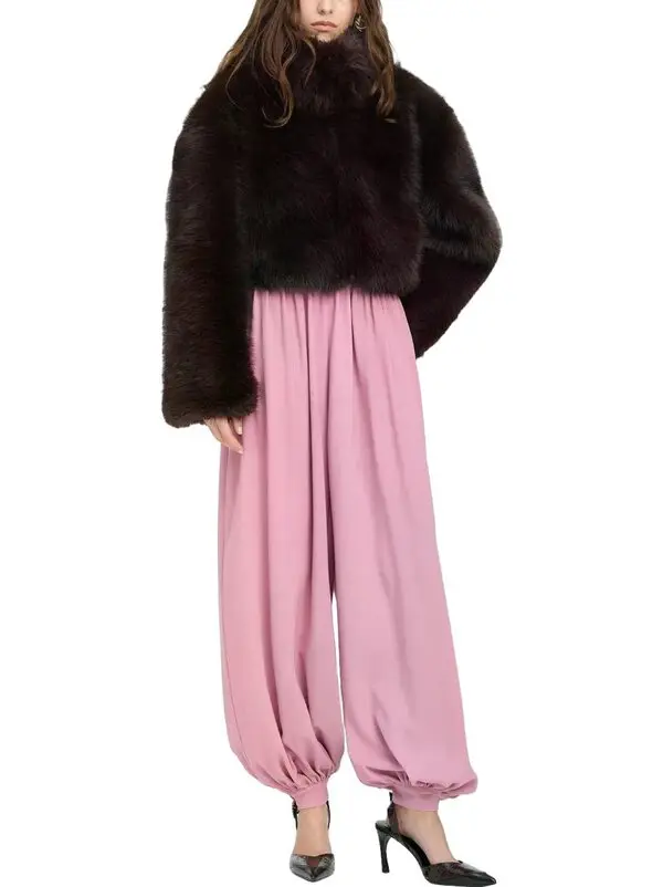 ROTATE BY BIRGER CHRISTENSEN Faux-fur Cropped Jacket - Brown