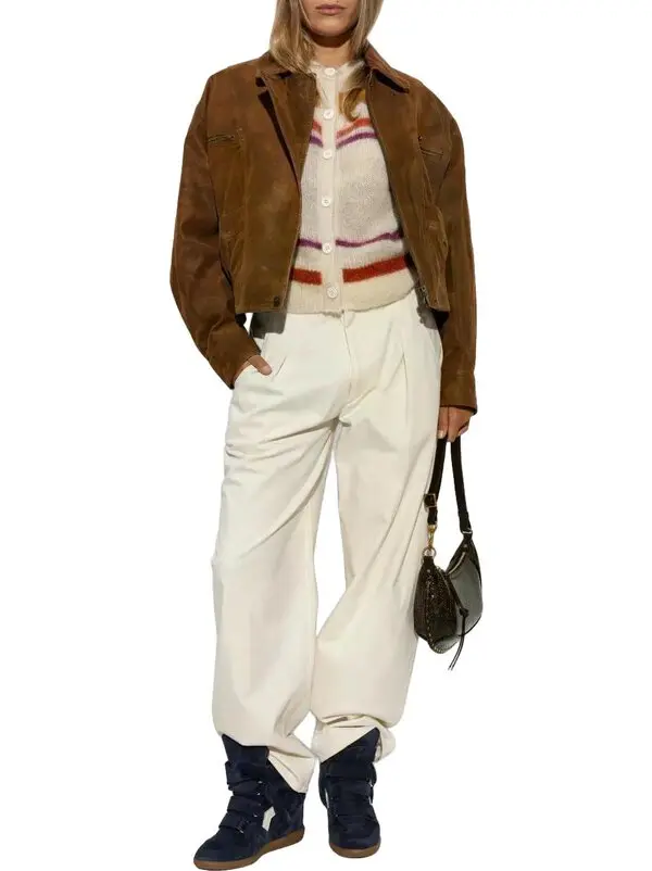 MARANT ETOILE Molly Striped Cardigan - Neutrals
