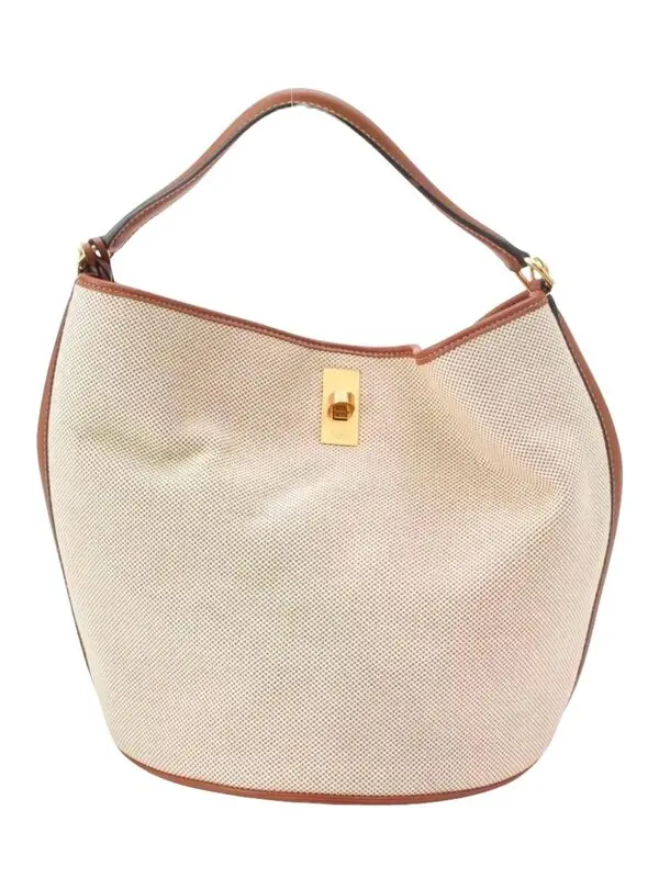 Celine Canvas Bucket 16 Satchel - Brown