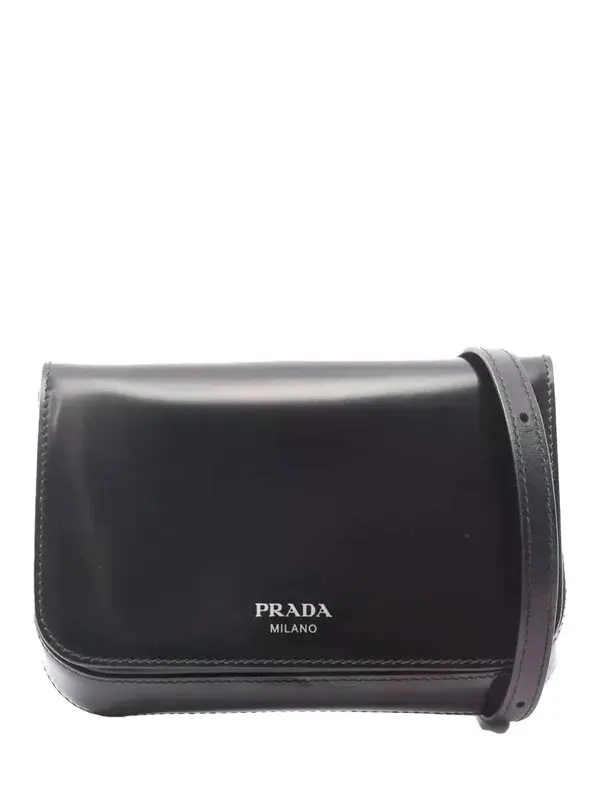 Prada Leather Cross Body Bag - Black