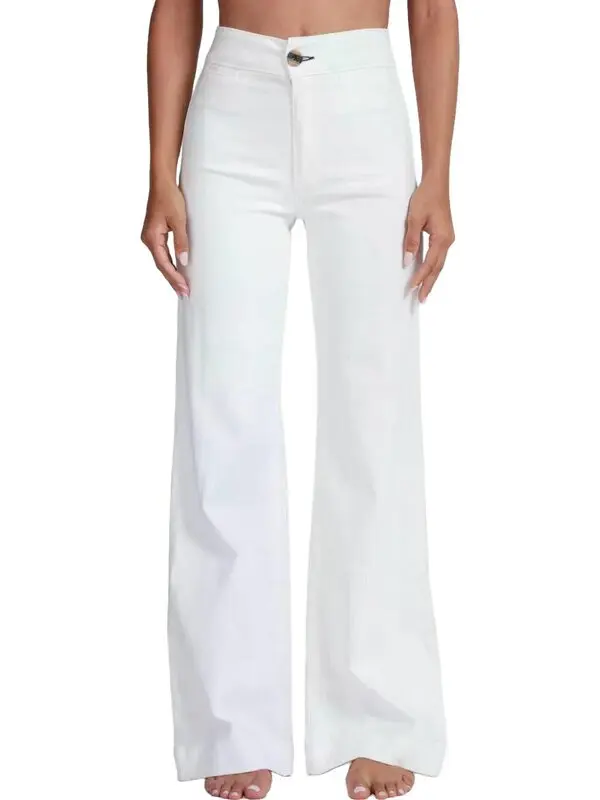 ASKK NY Brighton High-waisted Wide-leg Jeans - White