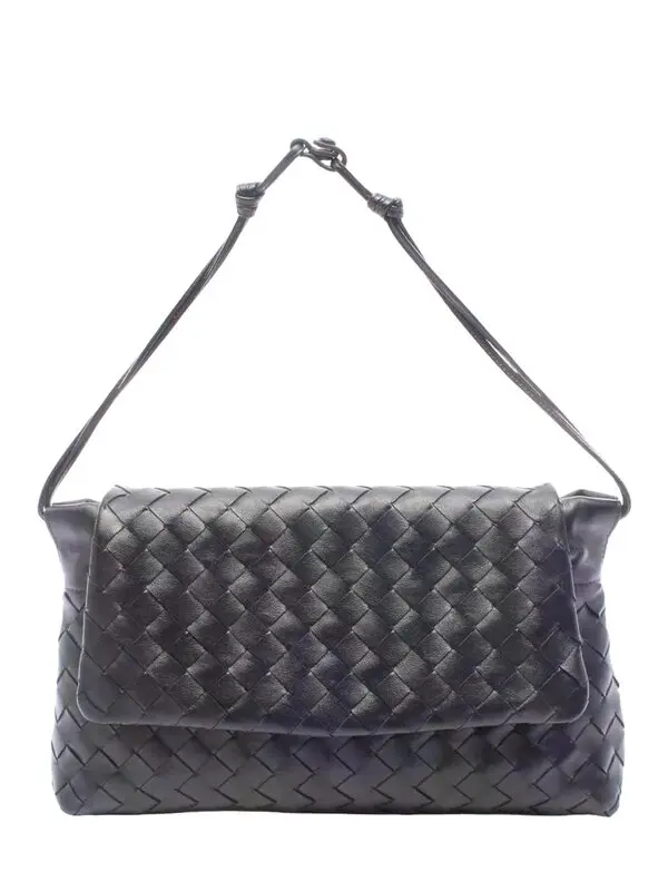 Bottega Veneta Intrecciato Giorno Shoulder Bag - Black