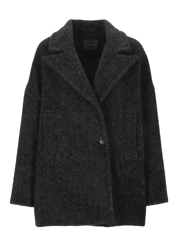 Lorena Antoniazzi Brushed Notched-lapel Coat - Grey