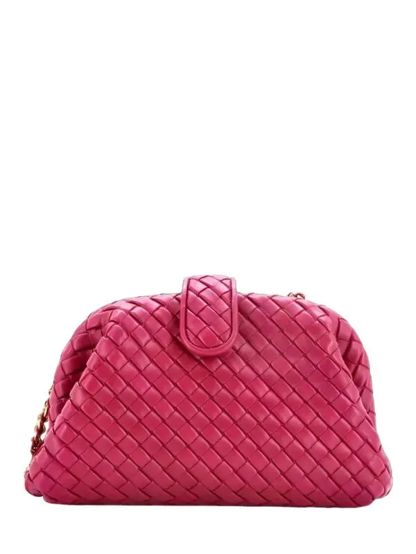 Bottega Veneta Lauren 1980 With Chain Intrecciato Nappa Teen Clutch Bag - Pink