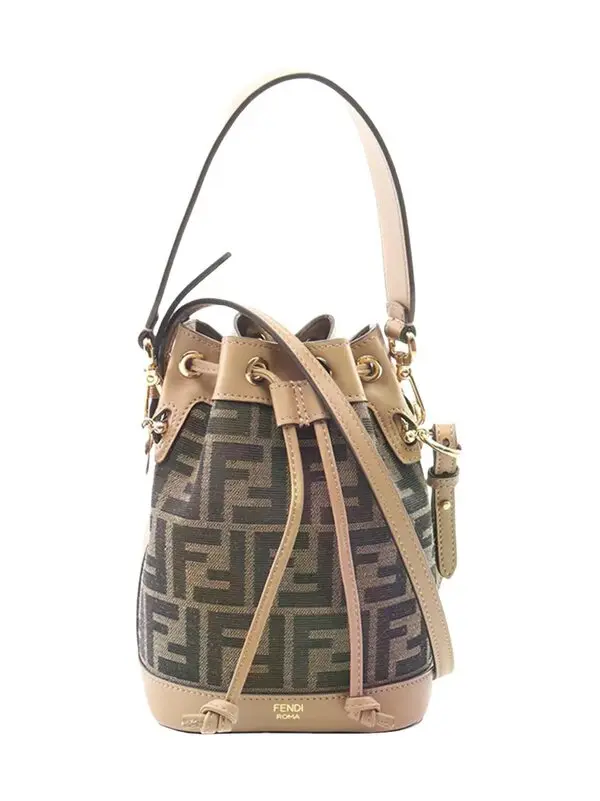 Fendi Mini Zucca Canvas Mon Tresor Bucket Bag Satchel - Brown