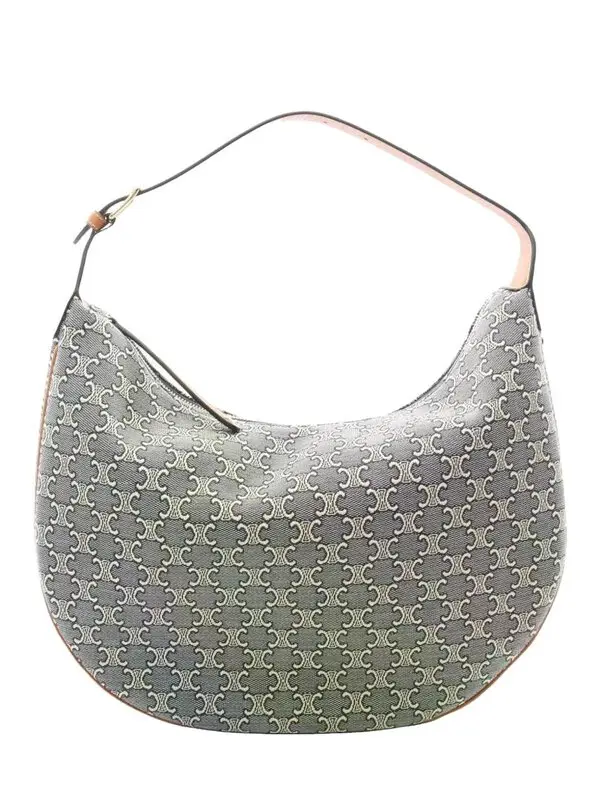 Celine Triomphe Coated Canvas Lulu Hobo Bag - Blue