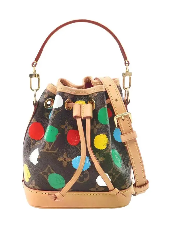 LOUIS VUITTON Monogram Painted Dots Yayoi Kusama Nano Noe Bucket Bag - Brown