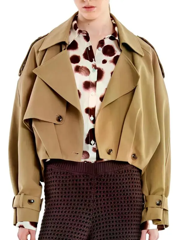 VICOLO Epaulette-detail Trench Coat - Neutrals