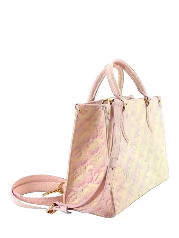 LOUIS VUITTON Onthego Stardust Monogram Empreinte Leather Pm Tote Shoulder Bag - Pink