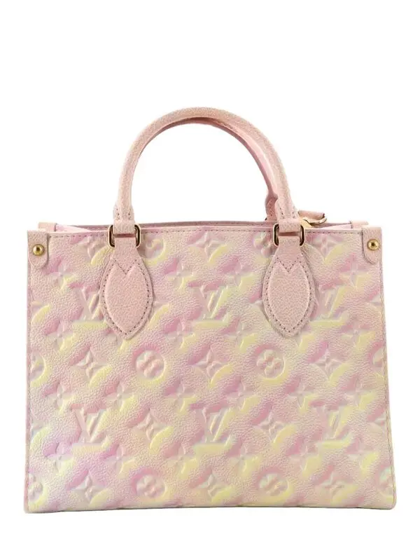 LOUIS VUITTON Onthego Stardust Monogram Empreinte Leather Pm Tote Shoulder Bag - Pink