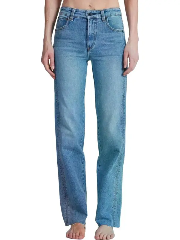 ASKK NY Edge Raw-cut Side-stripe Jeans - Blue